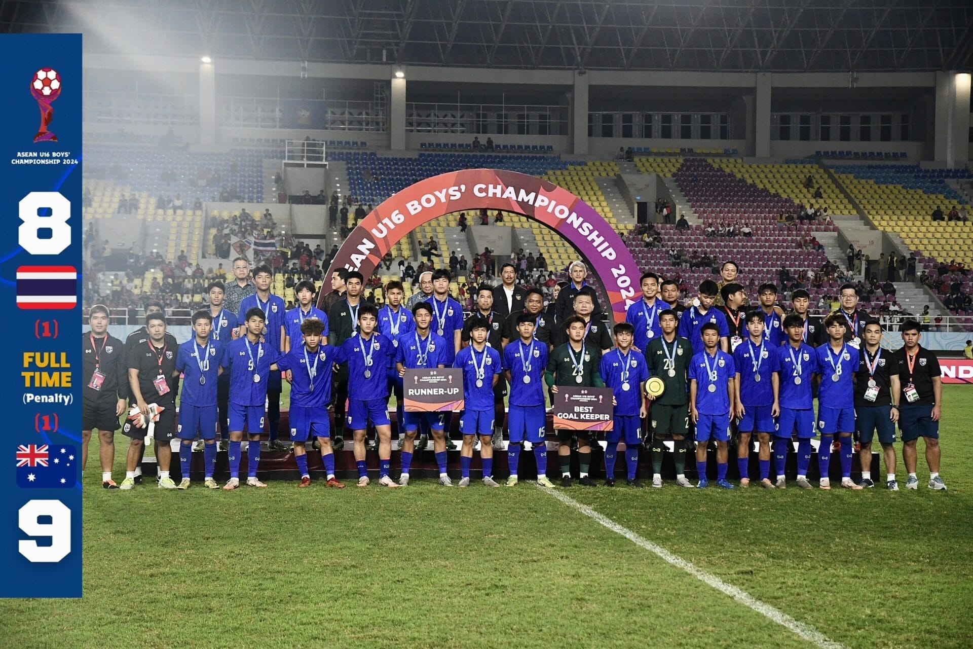 U17 พ่ายจุดโทษ ออสเตรเลีย 7-8 คว้ารองเเชมป์อาเซียน
